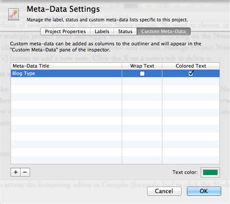 Tech Tuesday Custom Meta Data In Scrivener 2 X Gwen Hernandez