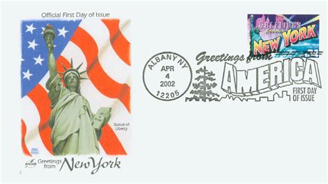 3592 2002 34c Greetings From America New York Mystic Stamp Company