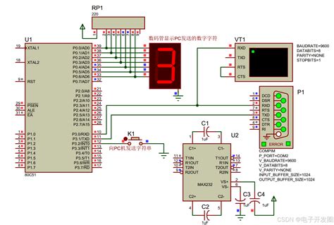 基于单片机的pc串口通讯设计 仿真程序论文51seg1232key1 0017单片机与pc通信仿真电路图由哪些元器件组成 Csdn博客