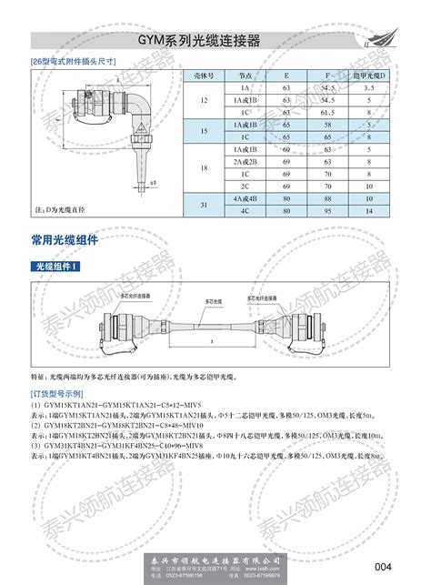 Gym光纤连接器航空插头 内置mt 模板 泰兴市领航电连接器有限公司 航空插头、电连接器、电动汽车连接器