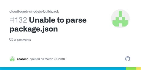 Unable To Parse Package Json Issue Cloudfoundry Nodejs Buildpack GitHub