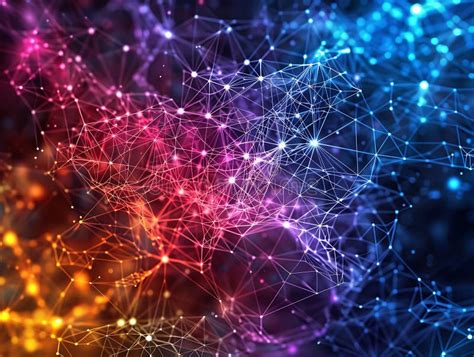 Abstract Interconnected Matrix Network Digital Artwork In Blue Tones Stock Illustration