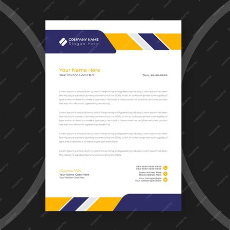 Premium Vector Professional Business Company Letterhead Template Design