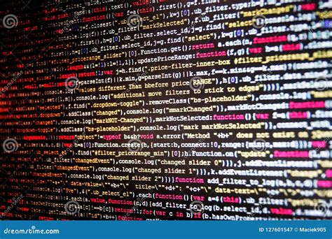 HTML Website Structure Displaying Program Code On Computer Javascript
