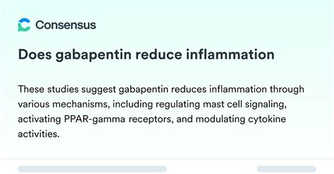 Does Gabapentin Reduce Inflammation Consensus Academic Search Engine