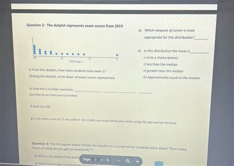 Question The Dotplot Represents Exam Scores StudyX