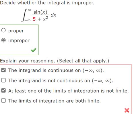 solved decide whether the integral is