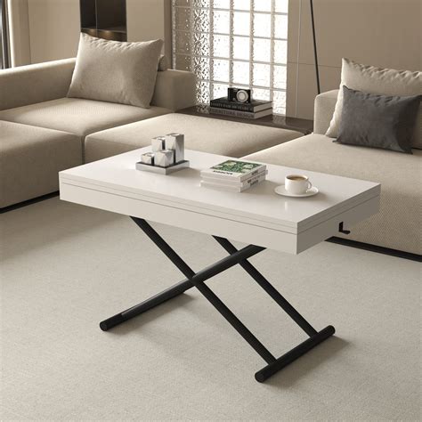 Zen Convertible Coffee To Dining Table White