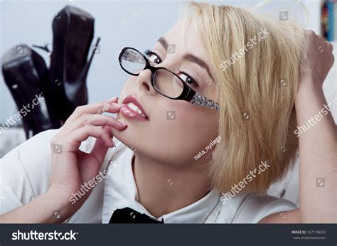 Sexy Blonde Secretary High Heels Stock Photo Shutterstock