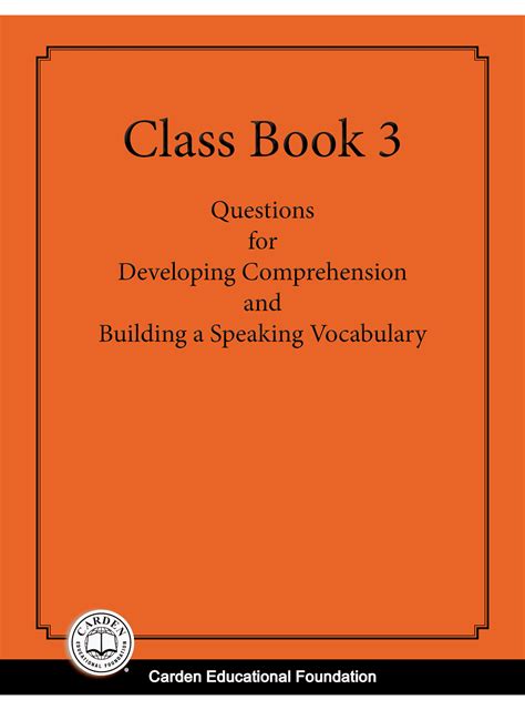 Class Book 3 Questions For Developing Comprehension And Building A