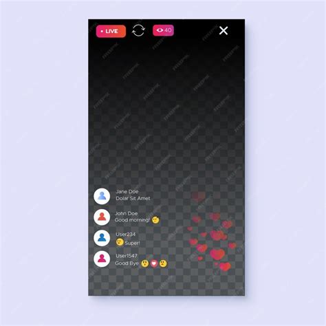 라이브 스트림 인스 타 그램 인터페이스 무료 벡터