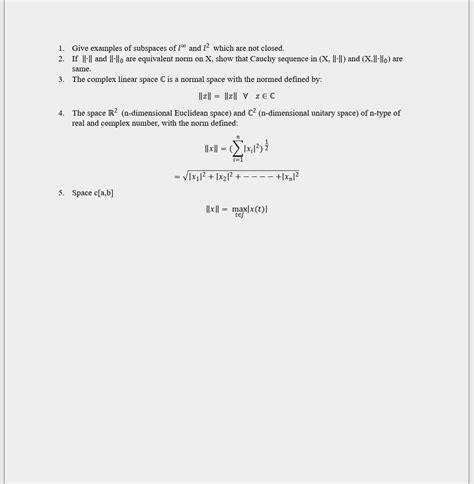 Solved Give Examples Of Subspaces Of Land Which Are Chegg Com