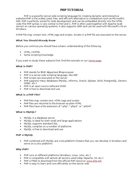 w3schools php tutorial pdf php hypertext transfer protocol