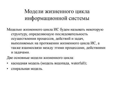 Жизненный цикл информационных систем Online Presentation