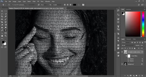 Create Portrait From Text In Photoshop Adobe Tutorial
