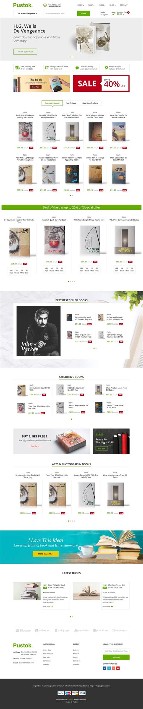 Books Store Html Template Pustok Templates Bookstore Ecommerce Site