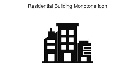 Residential Building Monotone Icon In Powerpoint Pptx Png And Editable