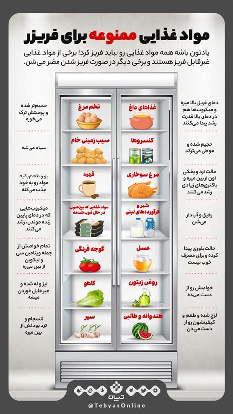 مواد غذایی ممنوعه برای فریزر
