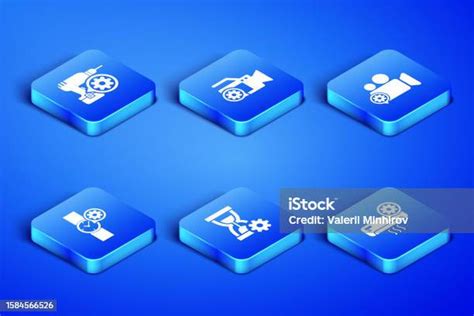 에어컨 설정 드릴 머신 모래 시계 손목 시계 비디오 카메라 및 아이콘을 설정합니다 벡터 3차원 형태에 대한 스톡 벡터 아트 및 기타 이미지 Istock