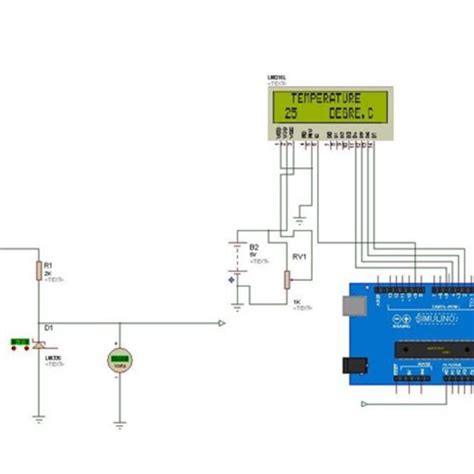 Electronic Circuit Of The Temperature Sensor Based On An Arduino Card