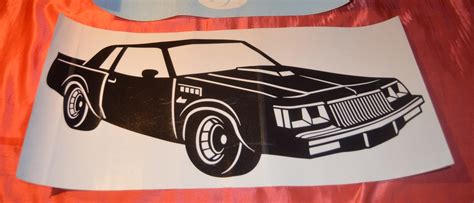 Die Cut Car Shaped Buick Turbo Regal Grand National Decals Buick