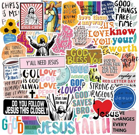 100pcs Jesus Christian Stickersreligious Bible Verse Faith