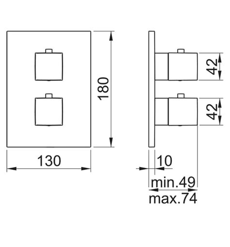 3 Way Square Thermostat Trim Set