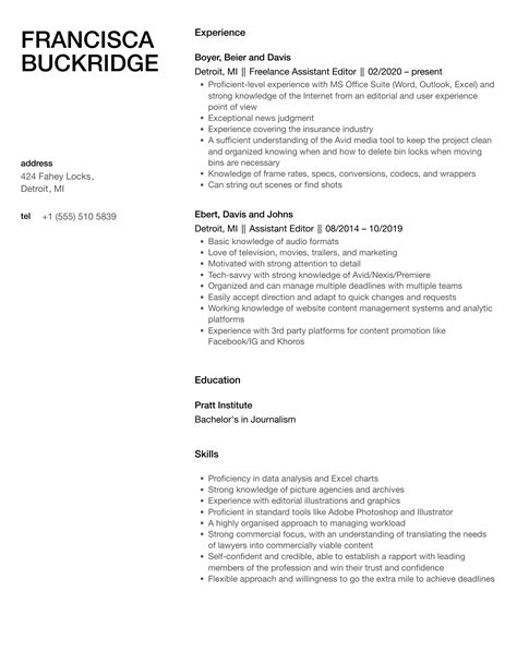 Assistant Editor Resume Samples Velvet Jobs