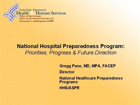 National Hospital Preparedness Program Priorities Progress Future Direction
