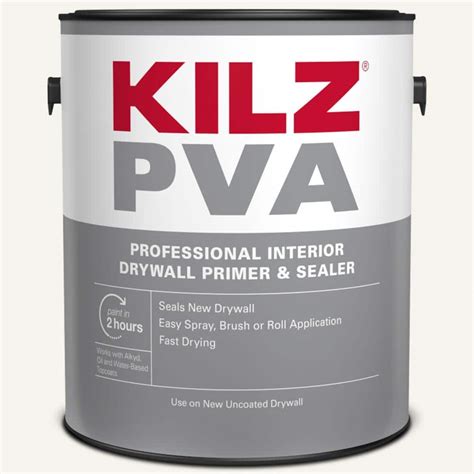 Kilz 1 Gal White Interior Pva Drywall Primer Px01001 The Home Depot