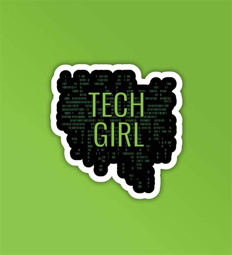 Tech Girl Programmer Coding Sticker Peeekaboo