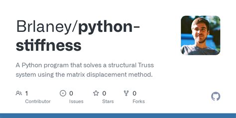 Github Brlaneypython Stiffness A Python Program That Solves A Structural Truss System Using