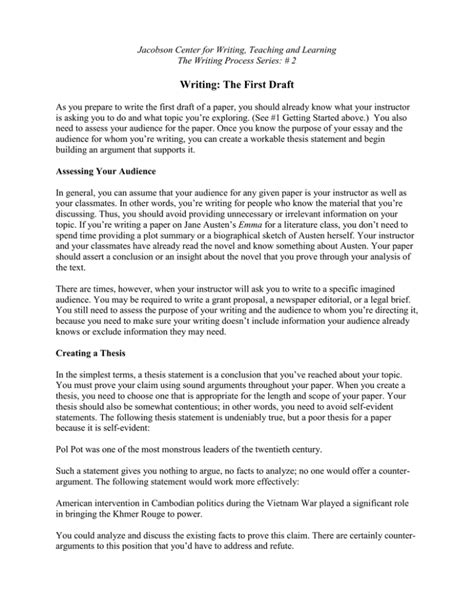 Writing The First Draft