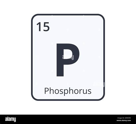 Phosphorus Chemical Element Graphic For Science Designs Stock Vector