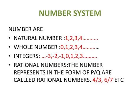 Number System Ppt