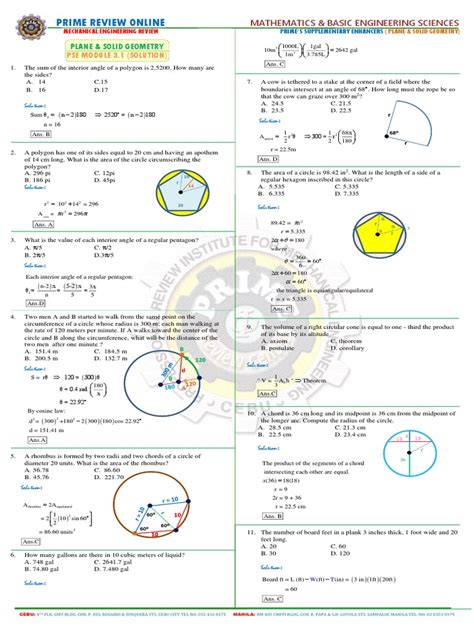 Plane And Solid Geometry Problems Solutions Pdf Area Sphere