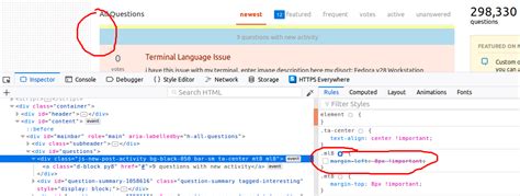 Incorrect Css Alignment Left Margin Of The Questions With New Activity Bar Meta Stack Exchange