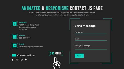 Responsive Contact Us Page In Html And Css Animated Contact Us Form
