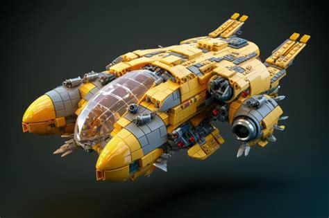 Premium Ai Image Toy Spaceship Puzzle Yellow Spaceship Ai