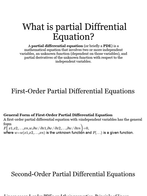 What Is Partial Diffrential Equation Pdf