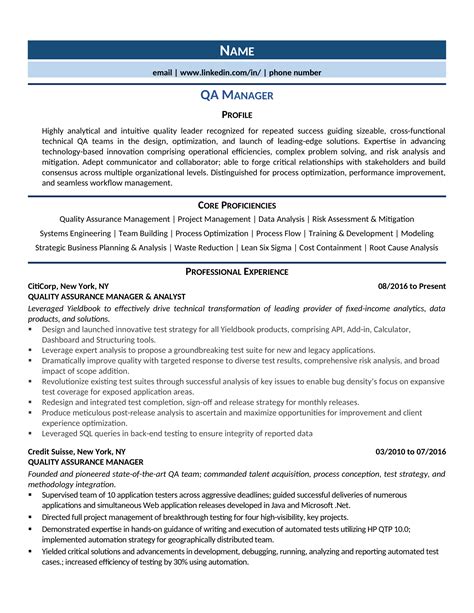 QA Manager Resume Samples Template Guide Office Assistant Resume