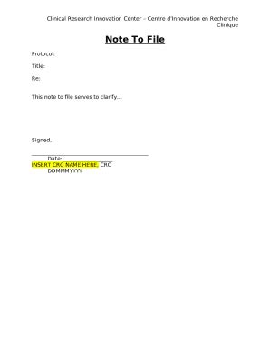 Note To File Template Doc Template PdfFiller