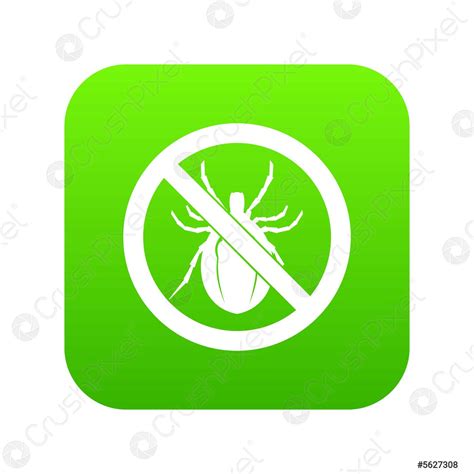No Bug Sign Icon Digital Green Stock Vector Crushpixel