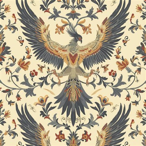 A Pattern Of A Peacock And The Wings Premium Ai Generated Image