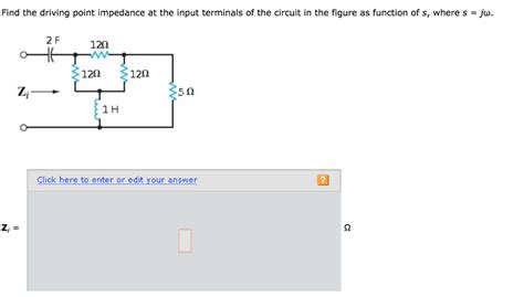 Solved Find The Driving Point Impedance At The Input
