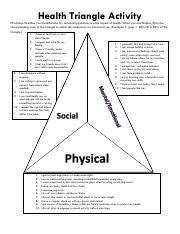 Health Triangle Worksheetpdf Health Triangle Activity Directions