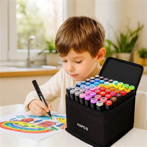 Caneta Touch 48 Cores Kit Completo Para Desenho E Diversão Infantil