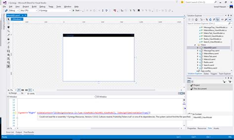 Xaml Wpf Could Not Load File Or Assembly Or One Of Its Dependencies