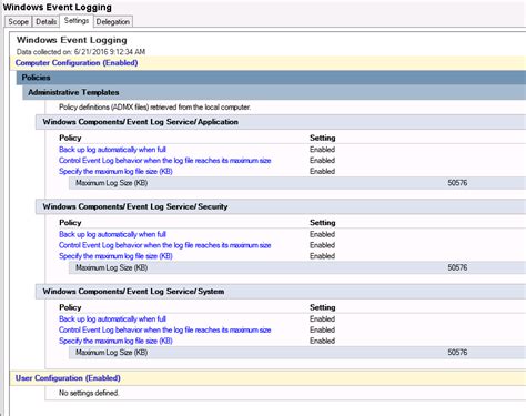 Group Policy Auditing Log Is Full Eventlog Archive Gpo Not Working