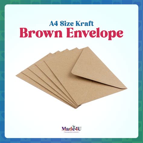 10pcs Kraft Brown Envelope A4 Size Eco Friendly Document Envelope